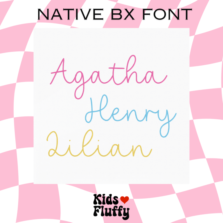 Bearline Native BX Font - Kidsfluffy Embroidery Pattern