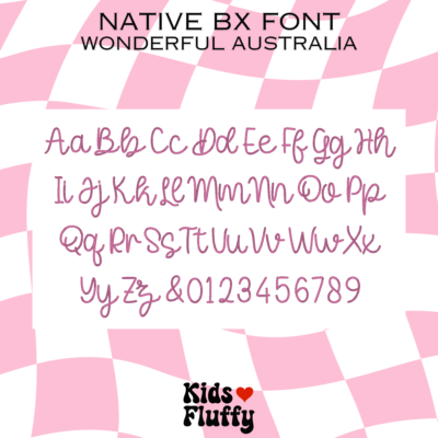 Wonderful Australia Native BX Font - Kidsfluffy Embroidery Pattern