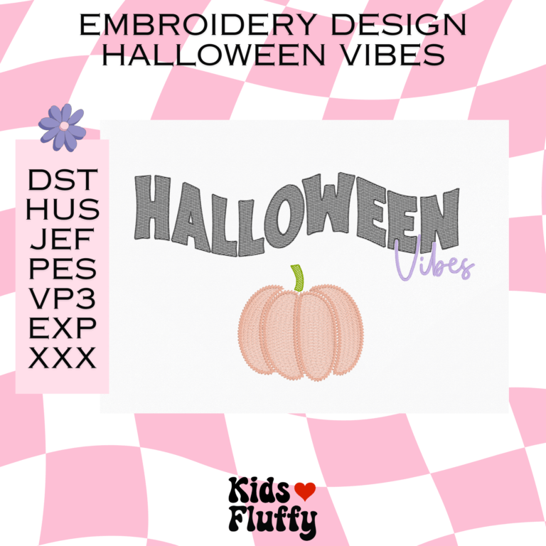 Freebie Halloween Vibes Embroidery Pattern - Kidsfluffy Embroidery Pattern