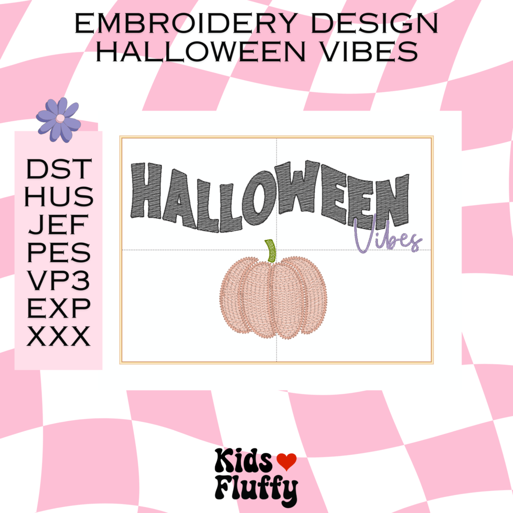 Freebie Halloween Vibes Embroidery Pattern - Kidsfluffy Embroidery Pattern