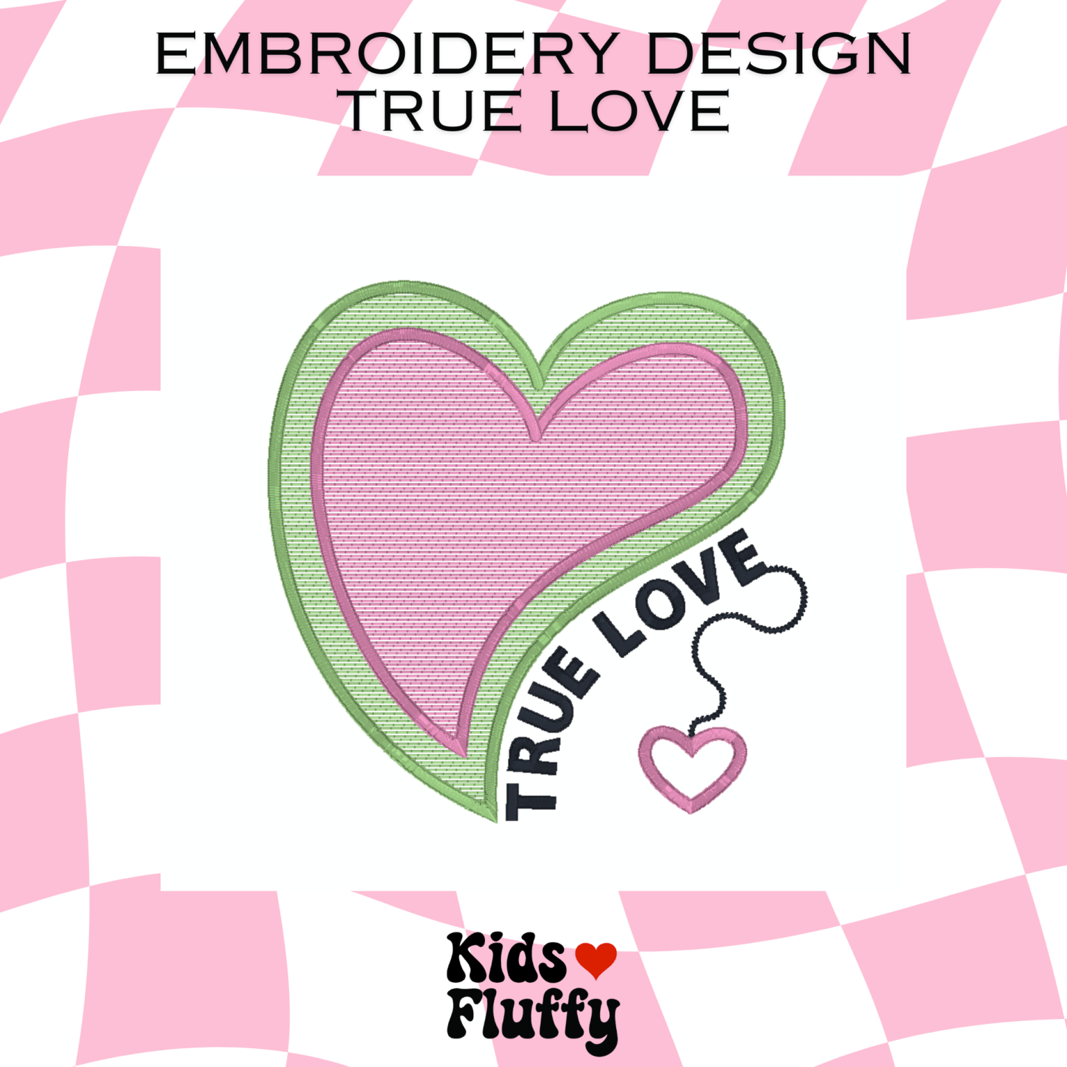 True Love Embroidery Pattern - Kidsfluffy Embroidery Pattern