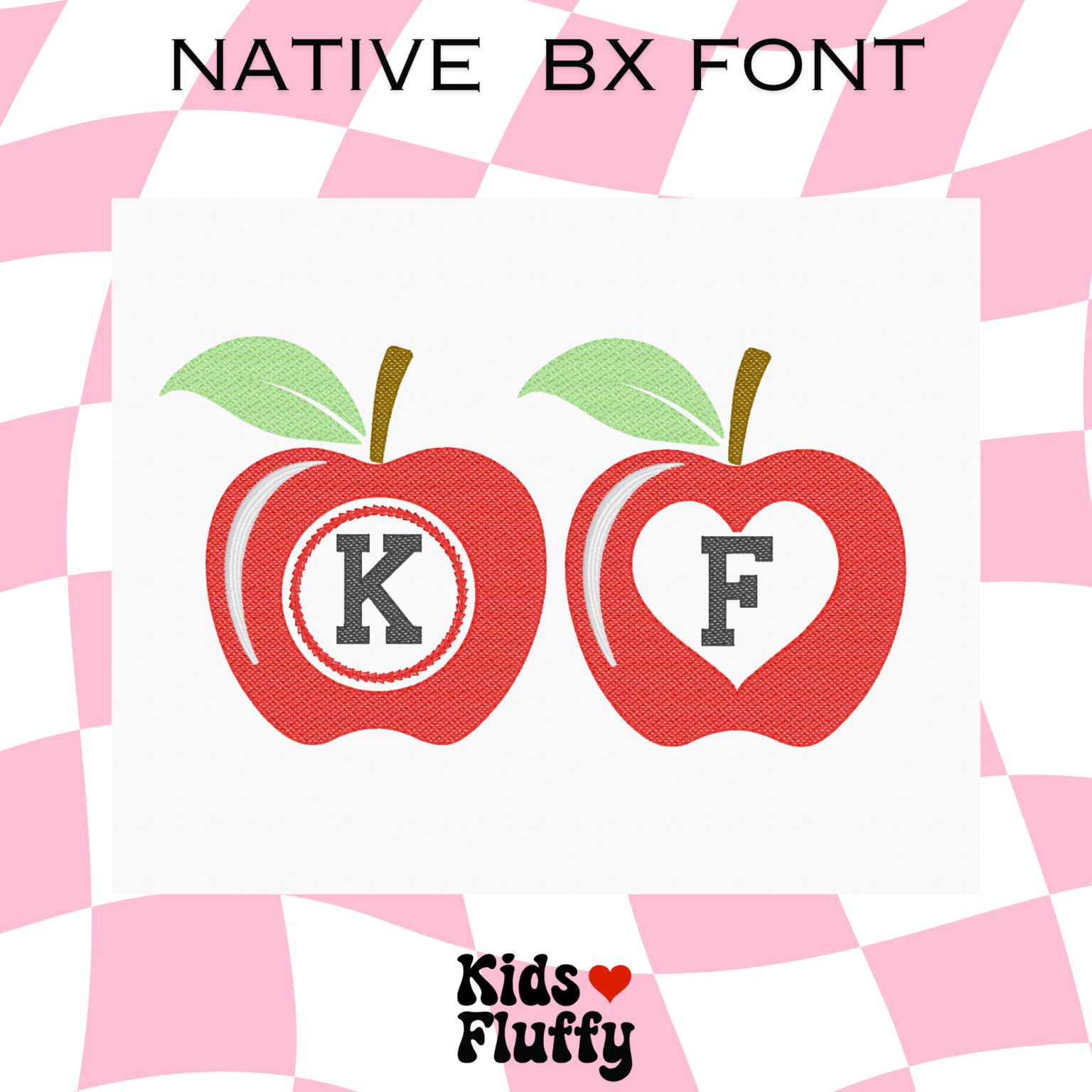 Apple Monogram Native BX Font - Kidsfluffy Embroidery Pattern