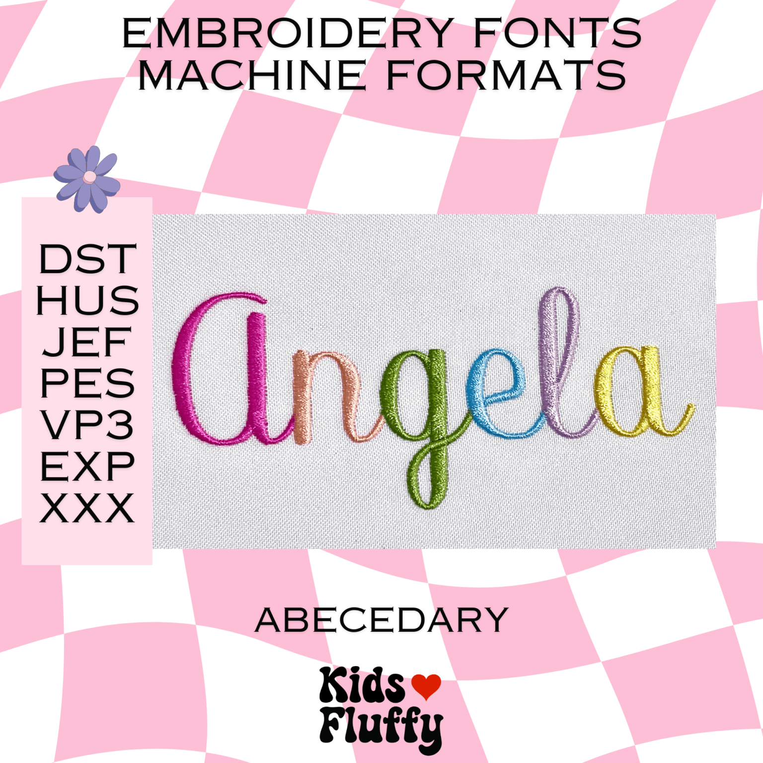 Abecedary Font Machine Format - Kidsfluffy Embroidery Pattern