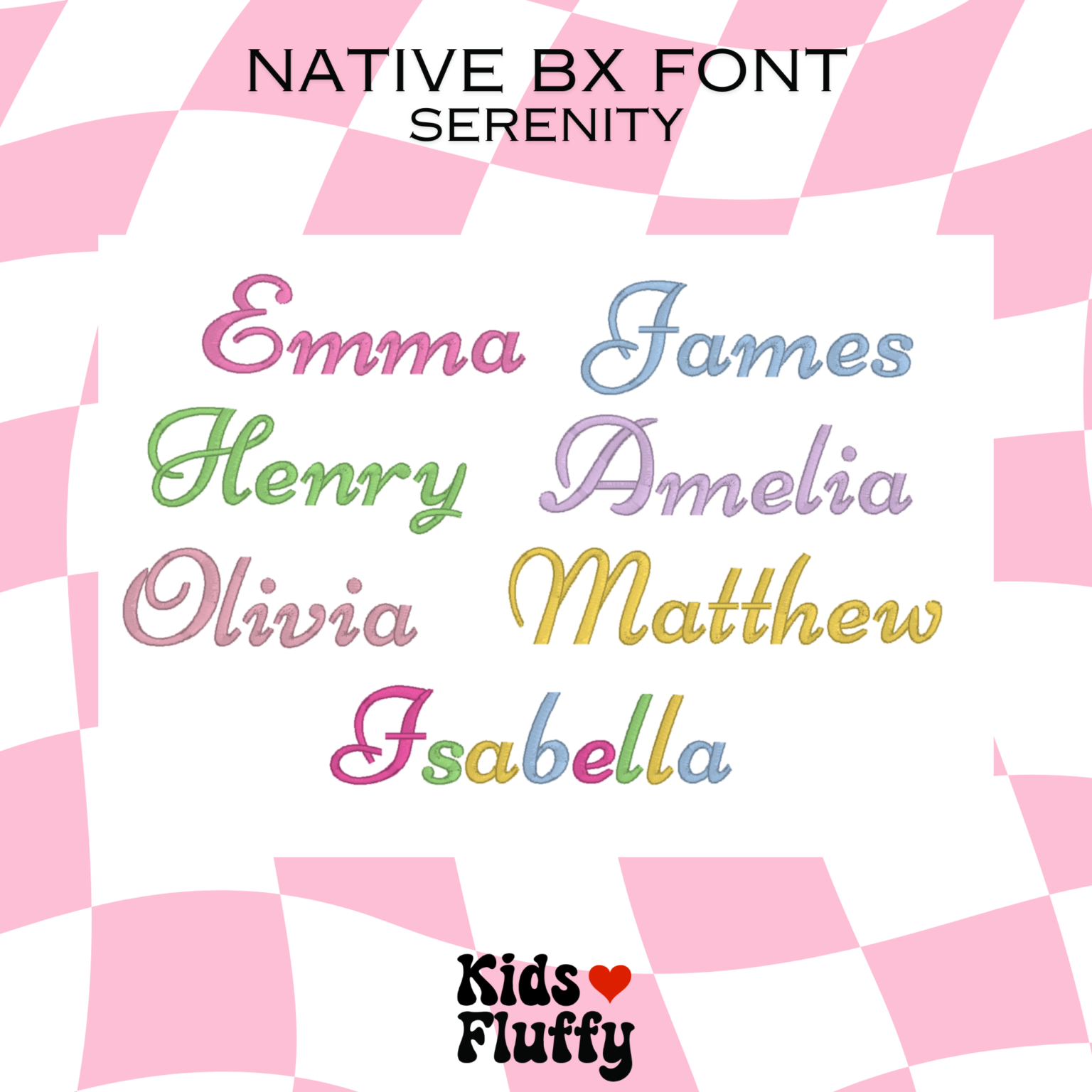 Serenity Native BX Font - Kidsfluffy Embroidery Pattern