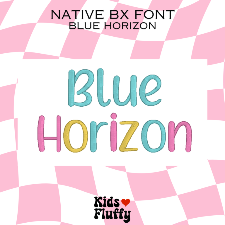 Blue Horizon Native BX Font - Kidsfluffy Embroidery Pattern