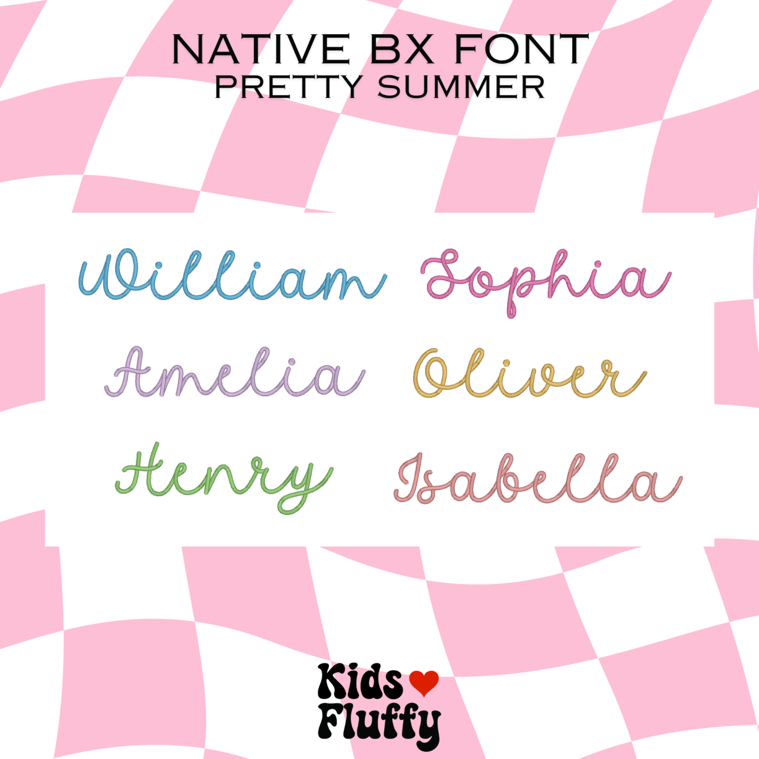 Pretty Summer Native BX Font - Kidsfluffy Embroidery Pattern
