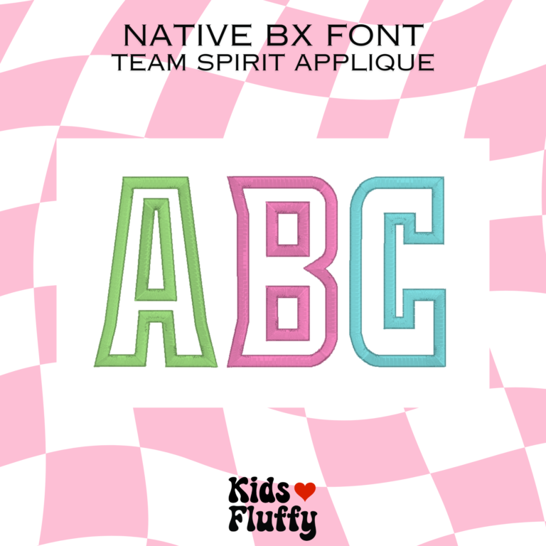 Team Spirit Applique Native BX Font - Kidsfluffy Embroidery Pattern