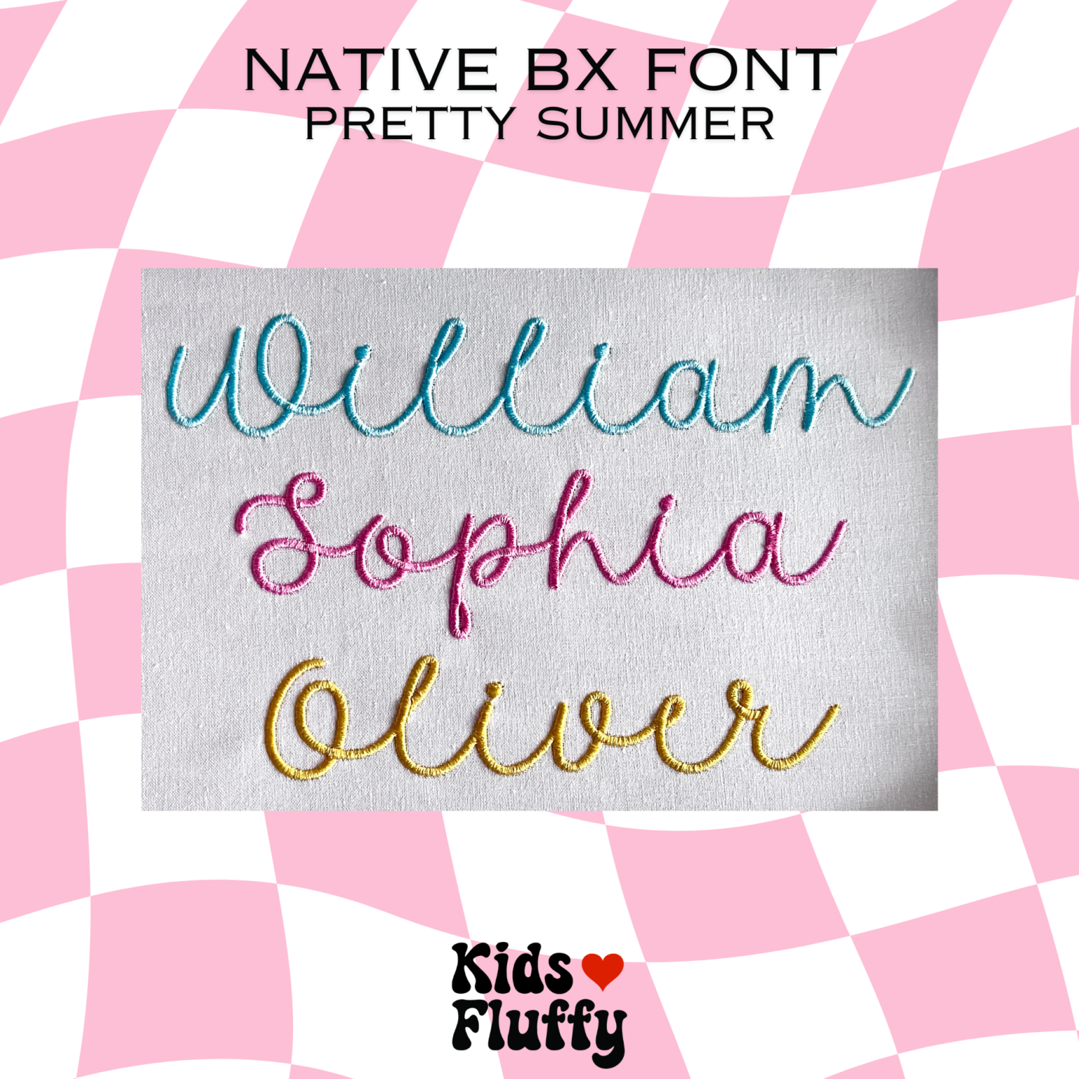 Pretty Summer Native BX Font - Kidsfluffy Embroidery Pattern
