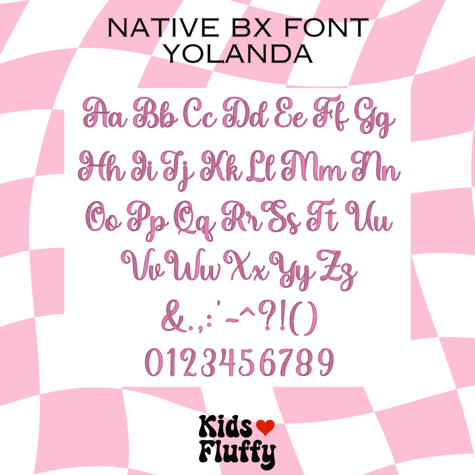 Yolanda Native BX Font - Kidsfluffy Embroidery Pattern